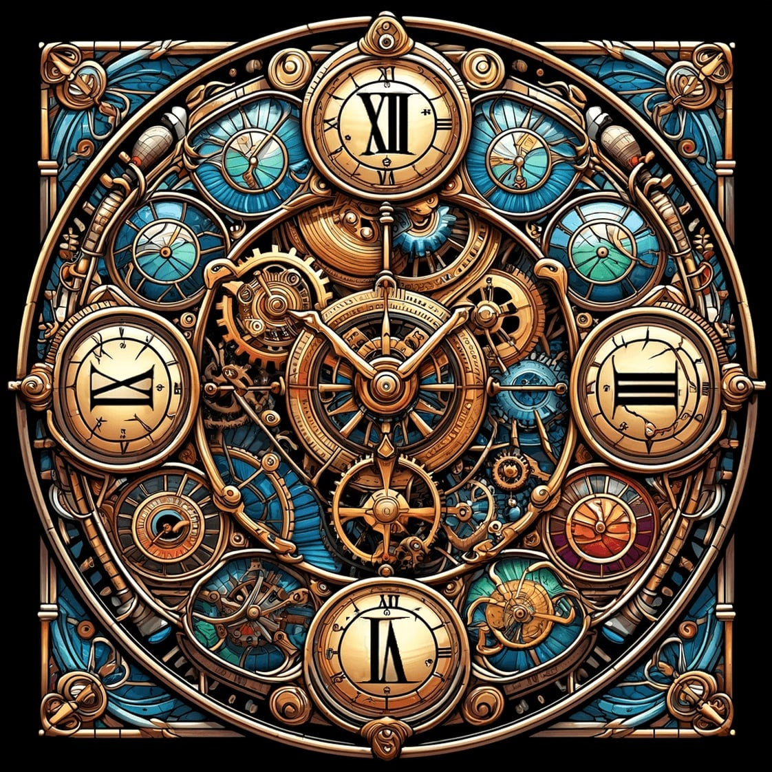 Steampunk Cog Clock Coaster Art036 – Angel Clothing