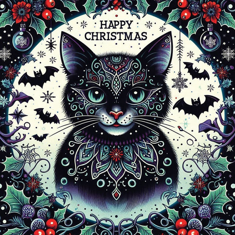 Oakhart Batty Cat Christmas Card – Angel Clothing