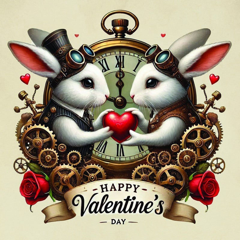 Oakhart Steampunk Rabbits Valentine Card – Angel Clothing