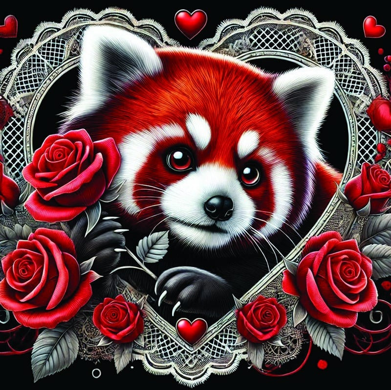 Oakhart Red Panda Valentine Card – Angel Clothing