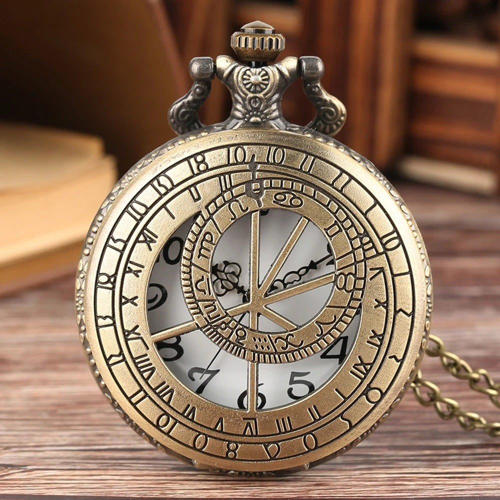 Steampunk Pocket Watch with Gears and Clock Face Design | Angel Clothing