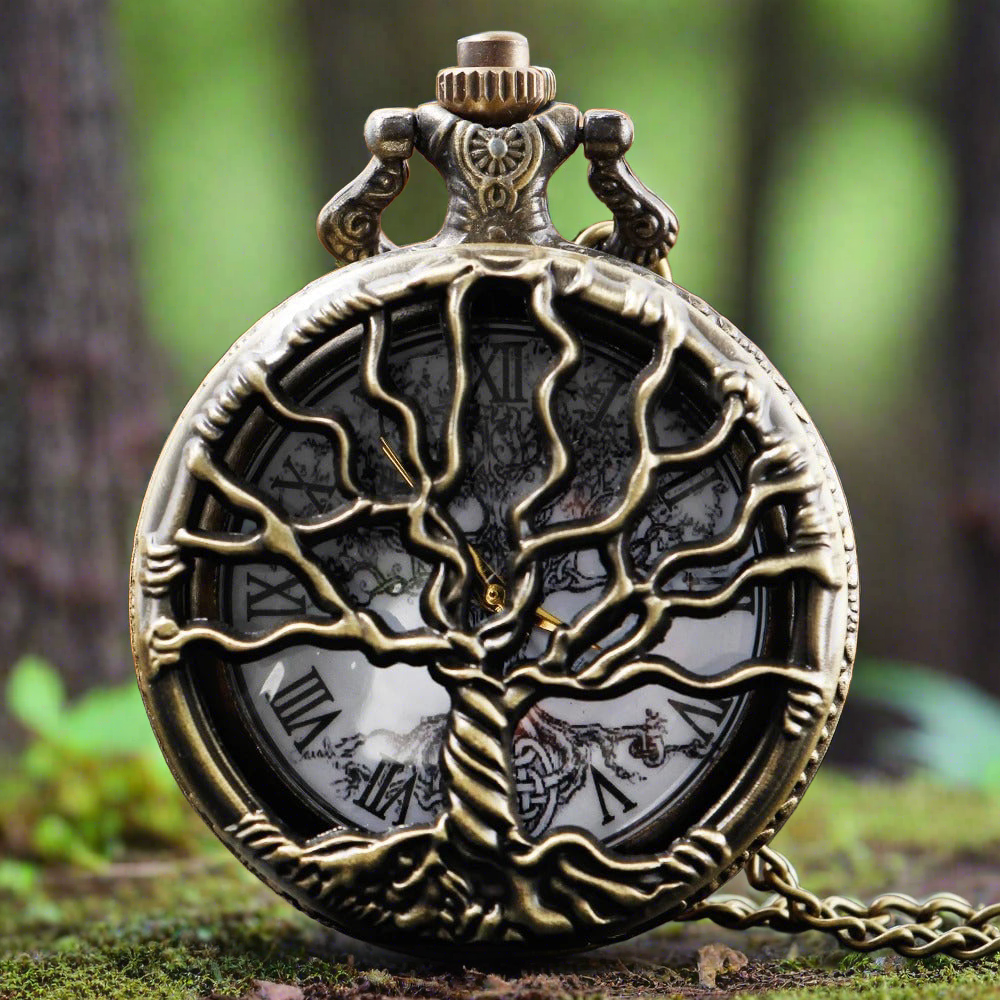 Steampunk Pocket Watch with Tree of Life Design | Angel Clothing