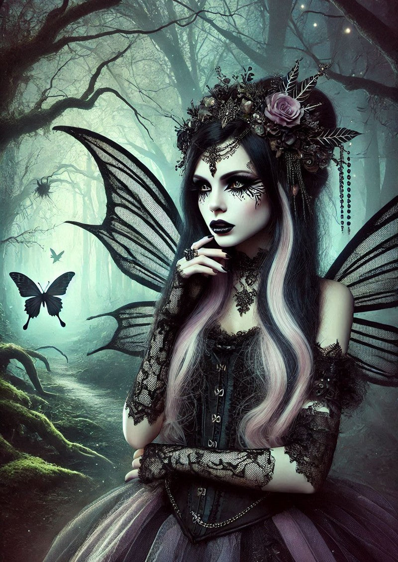 Shadow Faerie Print Framed | Dark Fantasy Art – Angel Clothing