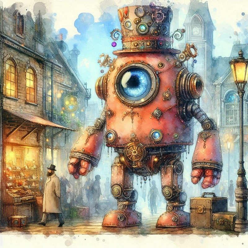 Oakhart Industries | Steampunk Stroll Art Print Framed | Retro ...