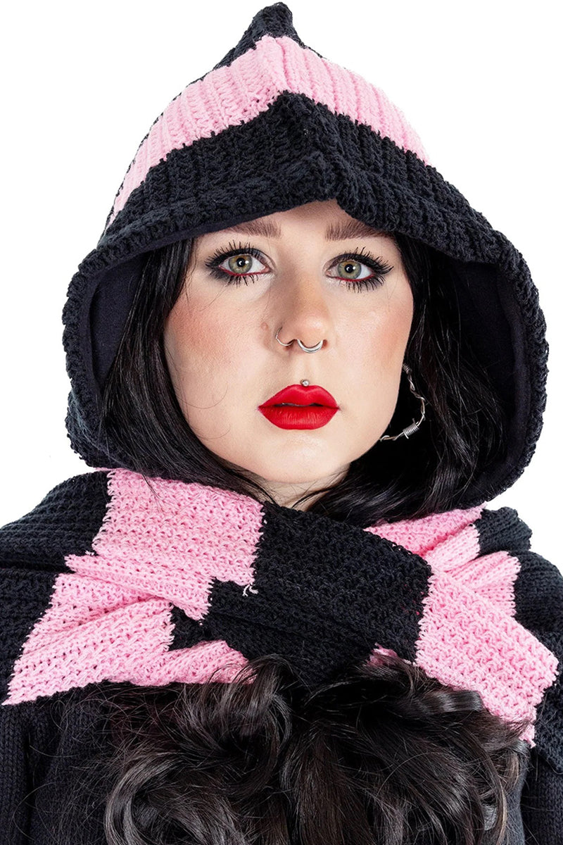 Heartless Zenni Scarf Black/Pink – Angel Clothing