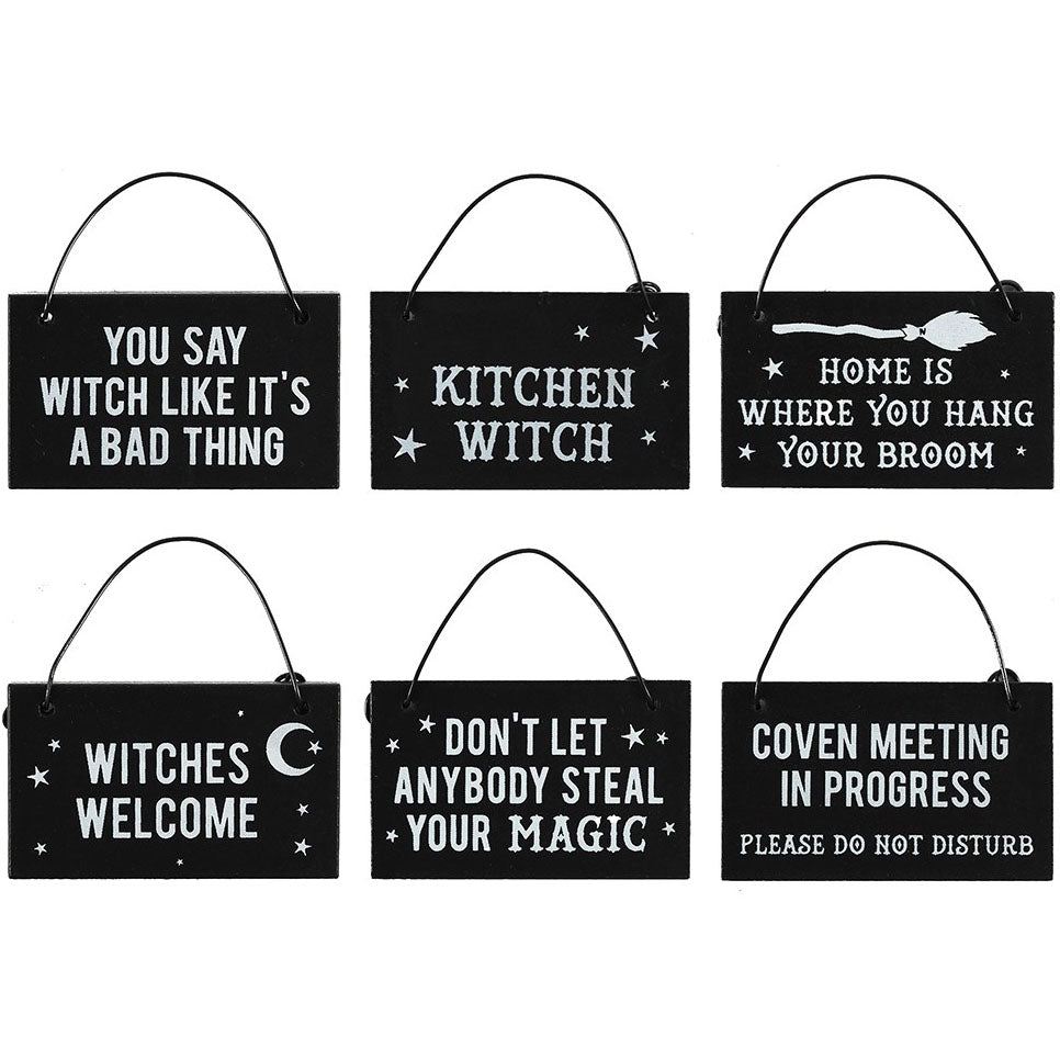 Witches Welcome Witchy Hanging Mini Signs | Angel Clothing