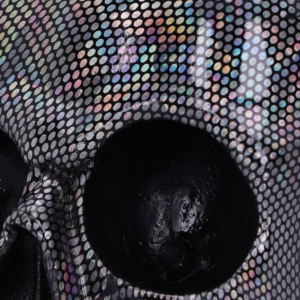 Holographic Silver Fishnet Skull | Angel Clothing