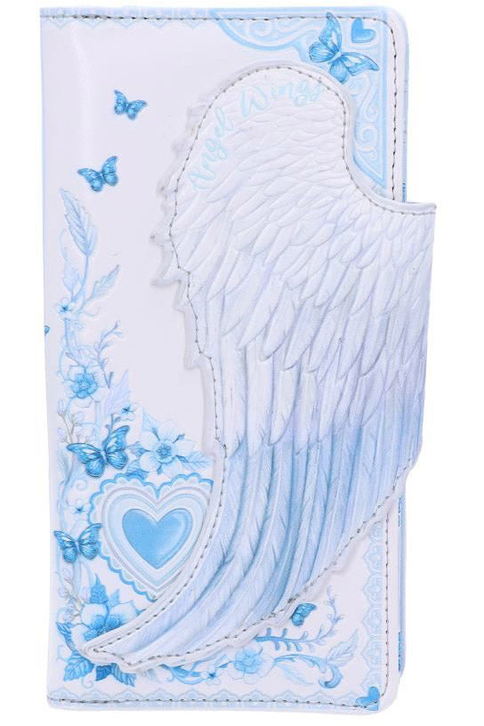 White Angel Wings Embossed Purse | Angel Clothing